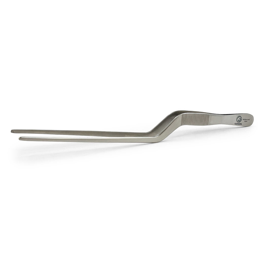 Chef Tongs Stainless Steel Offset Plating Tweezers 7.5" (190mm) — MTC ...