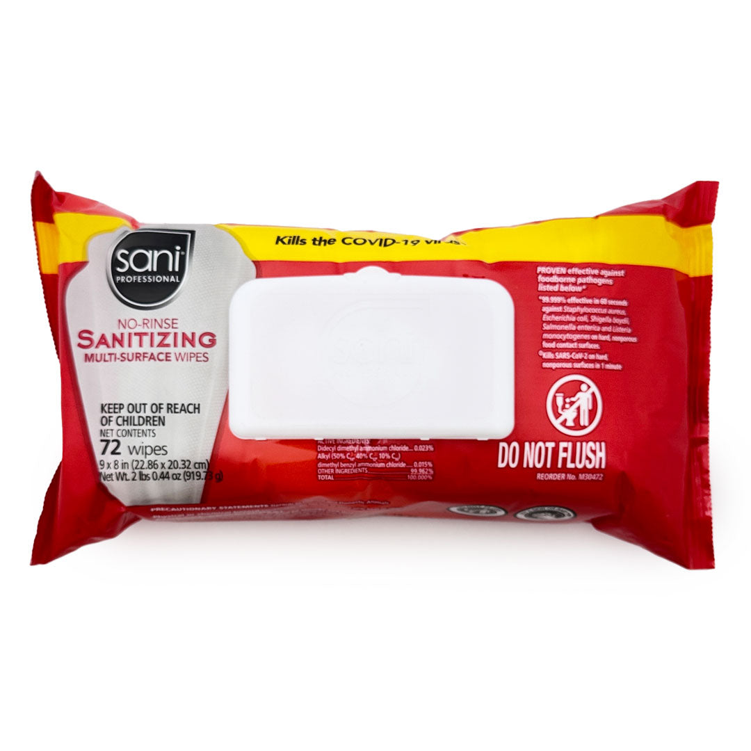 Sani Professional No-Rinse Sanitizing Multi-Surface Wipes 12 Packs x 7 ...