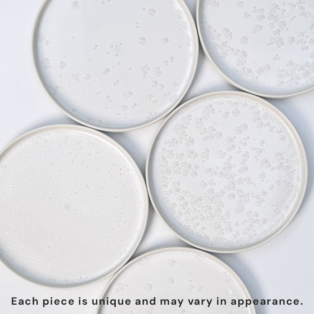 Zuk White Hazy Crystalized Stackable Salad Plate 7.5" dia — MTC Kitchen
