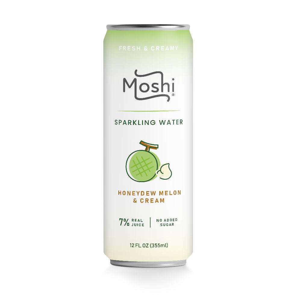 Moshi Sparkling Water Honeydew Melon & Cream 12 fl oz (355ml) x 12 can ...