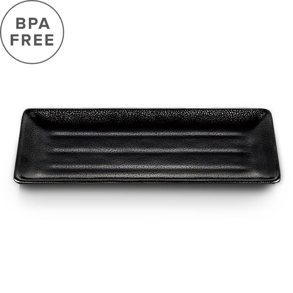 Melamine Black Grainy Rectangular Plate 11.9" x 5" — MTC Kitchen