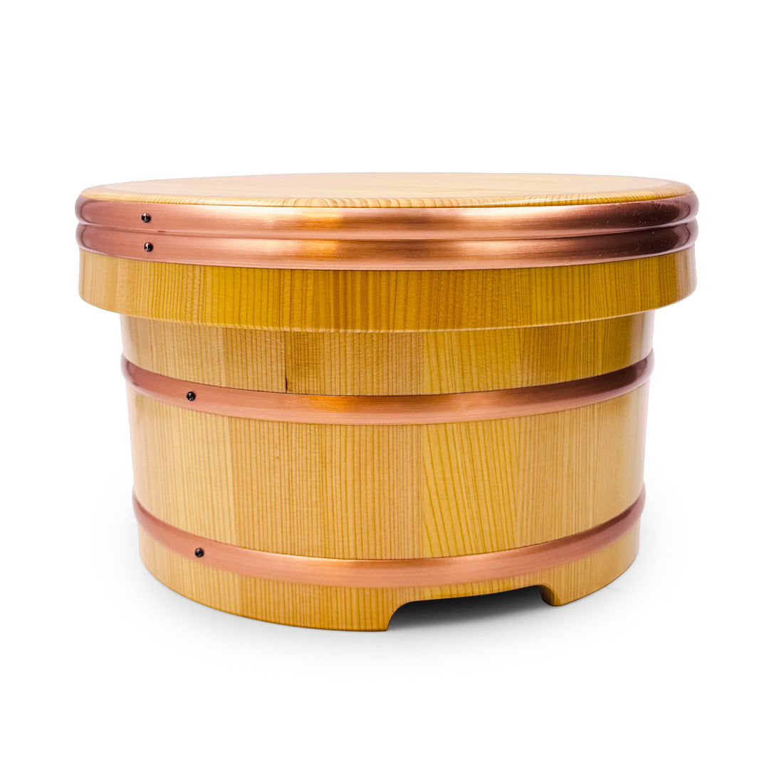 Sawara Cypress Anti-Crack Finished Ohitsu (Edobitsu) Sushi Rice Jar 60 ...