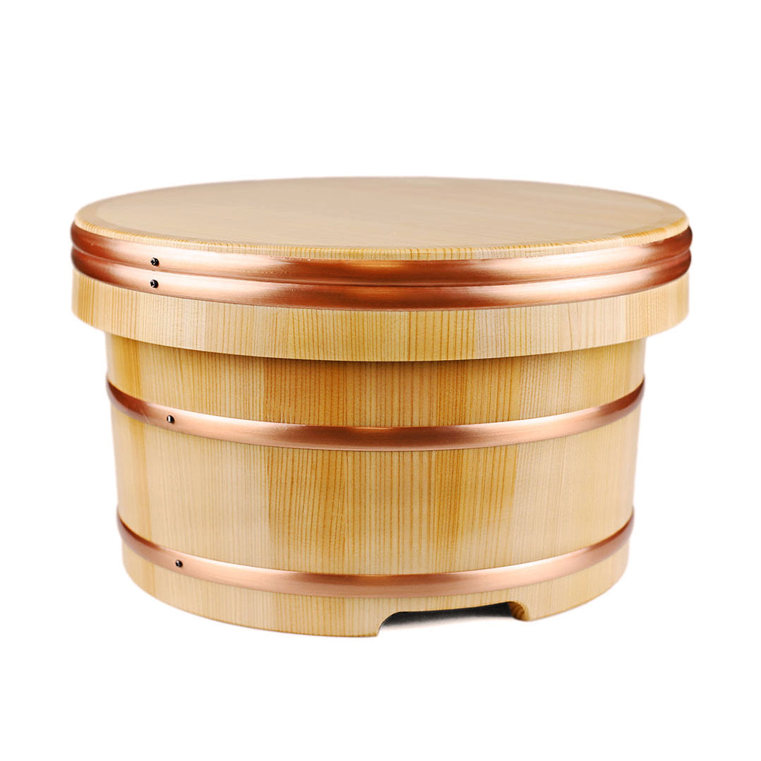Sawara Cypress Anti-Crack Coated Ohitsu (Edobitsu) Sushi Rice Jar 91 f ...