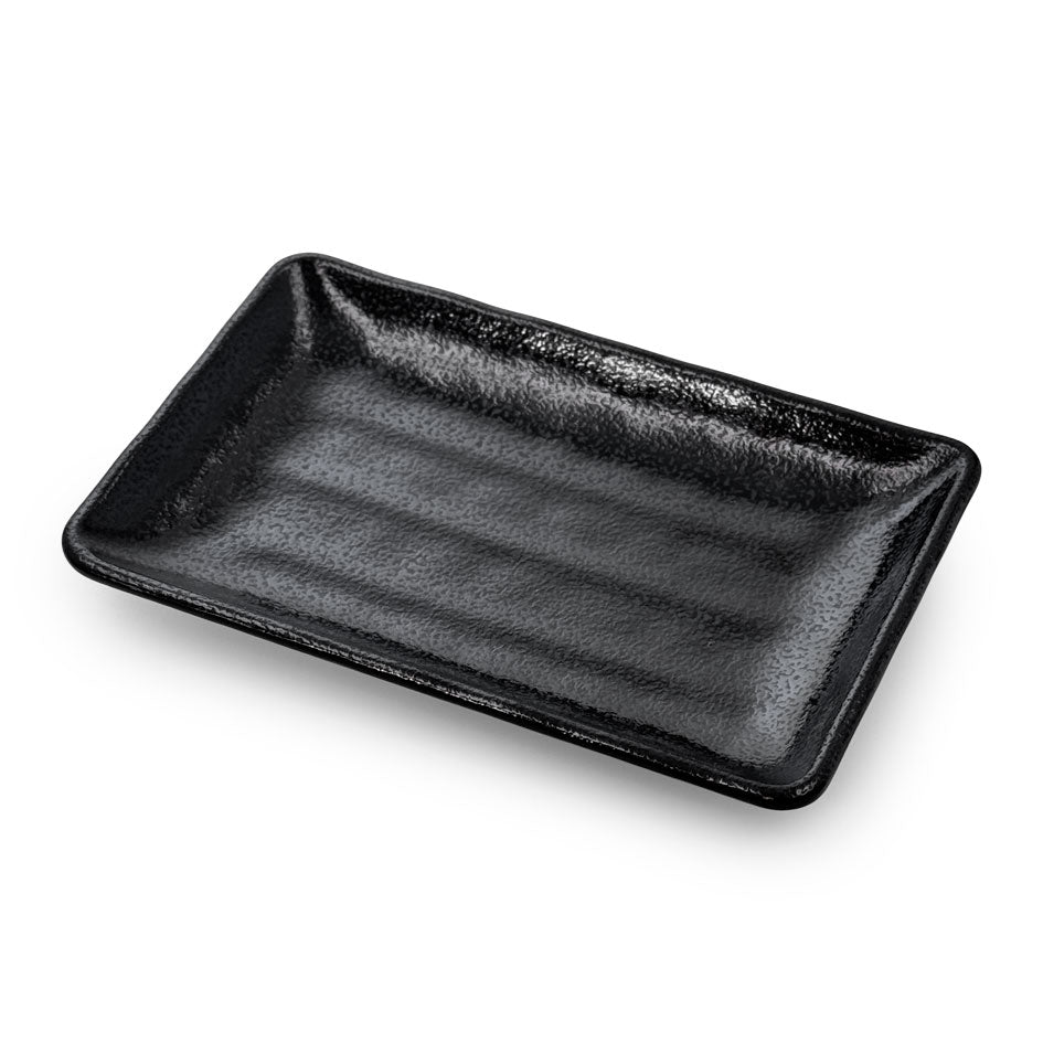 [Clearance] Melamine Black Grainy Rectangular Plate 7.7" x 5.1" — MTC ...