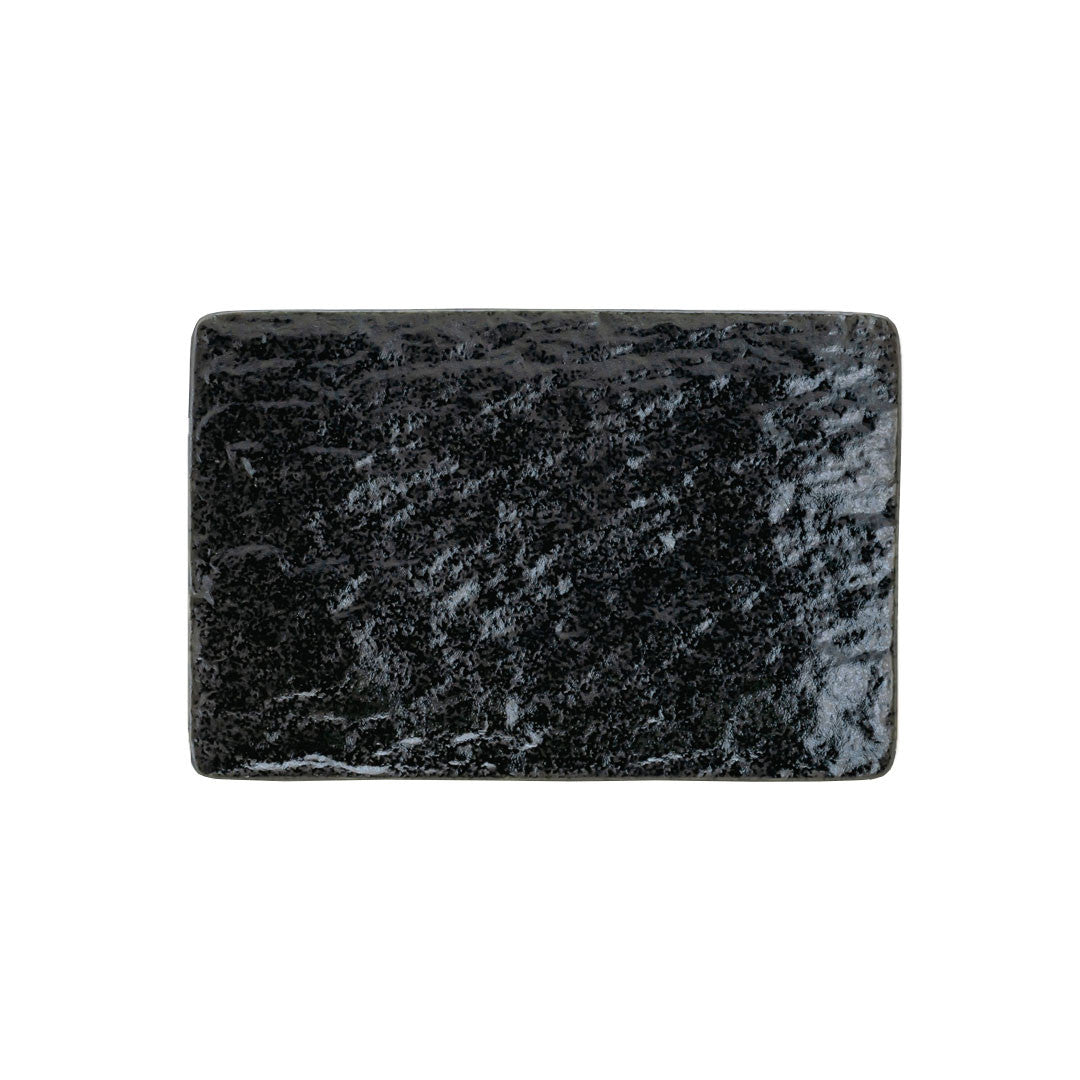 Porcelain Petra Black Flat Rectangular Dinner Plate 7.1" x 4.75" — MTC ...