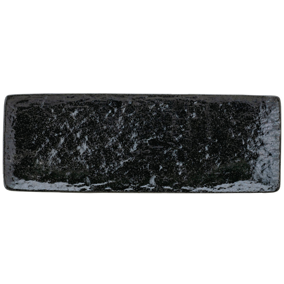 Porcelain Petra Black Flat Rectangular Dinner Plate 11.8" x 4.1" — MTC ...