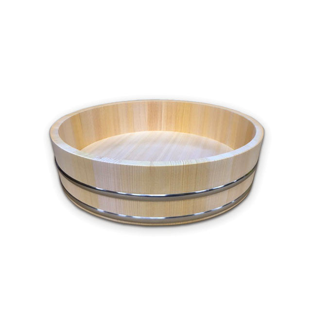 Cypress Sushi Oke Hangiri Mixing Bowl with Sanitary Stainless Hoop 15 ...