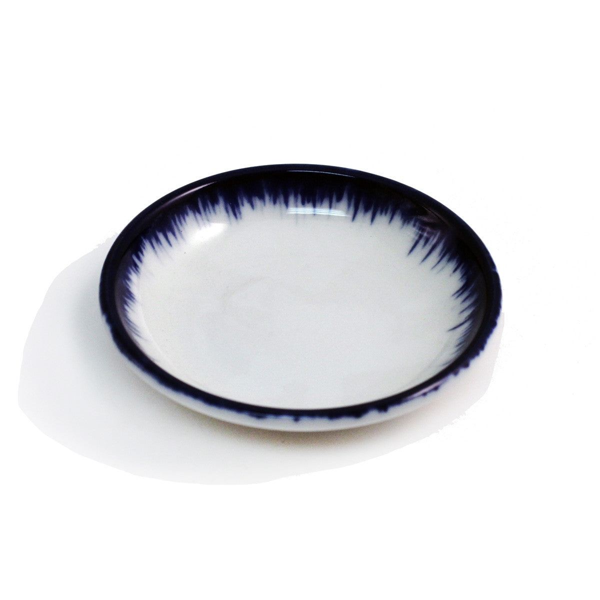 Soy Sauce Dish with Jagged Blue Trim 3.8" dia — MTC Kitchen